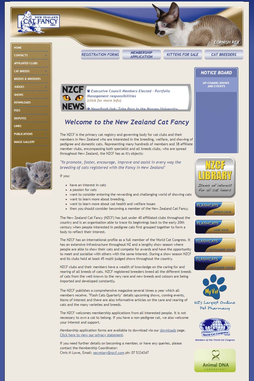 The New Zealand Cat Fancy